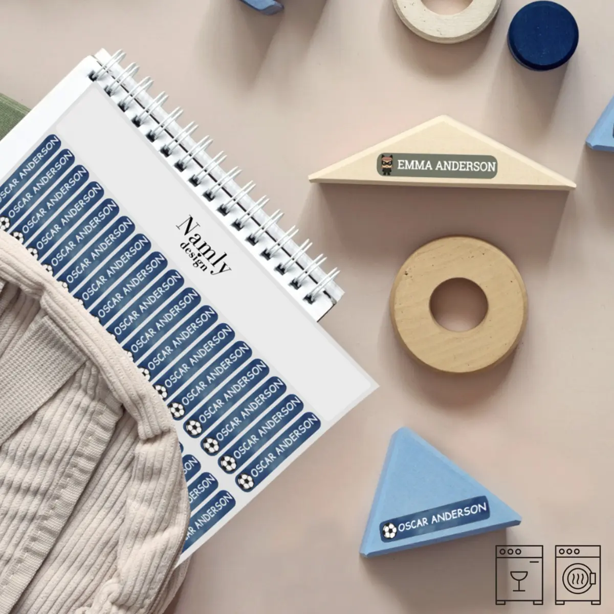 Zelfklevende naamlabels voor kinderkleding en dergelijke | Namly