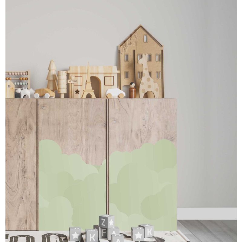 Zelfklevende Sticker – Ivar Kast Decal / Groene Wolk