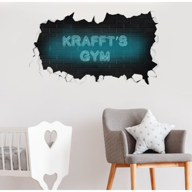 Muursticker - Gebroken Muur / Neon / gepersonaliseerd
