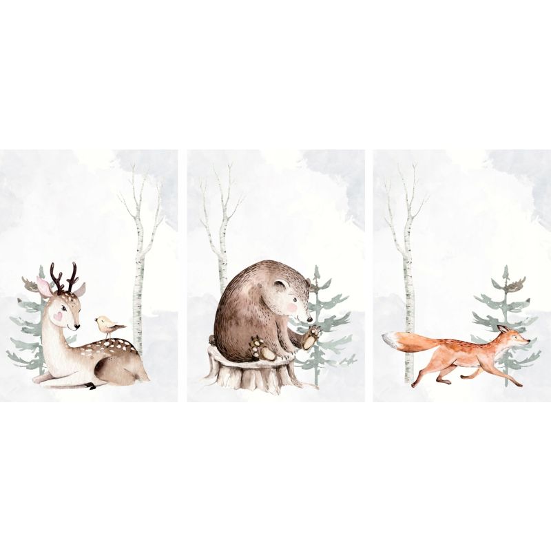 Posters - Bosdieren / Set van 3