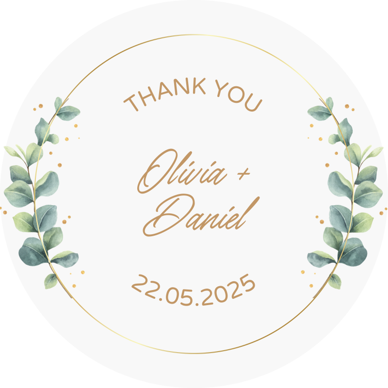 Cirkel Label - Persoonlijke Sticker - Gouden Bladzegel